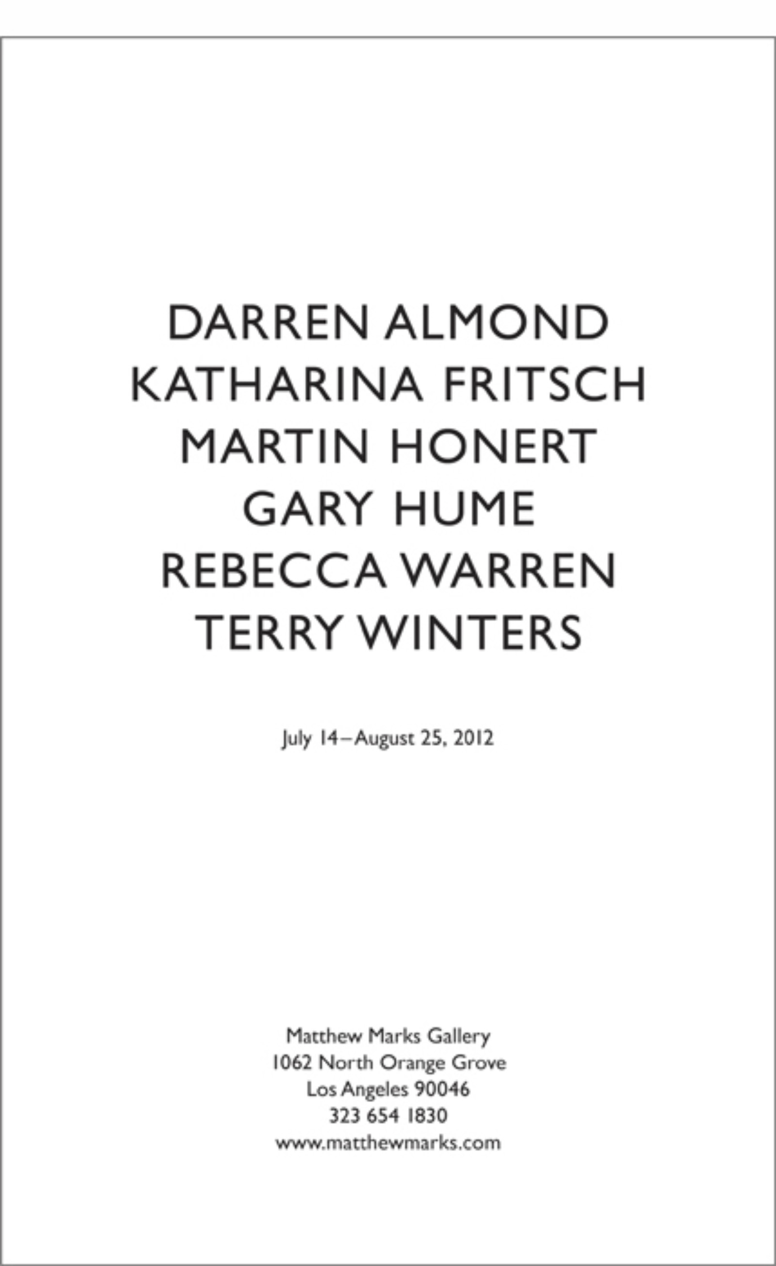 DARREN ALMOND, KATHARINA FRITSCH, MARTIN HONERT, GARY HUME, PAUL ...