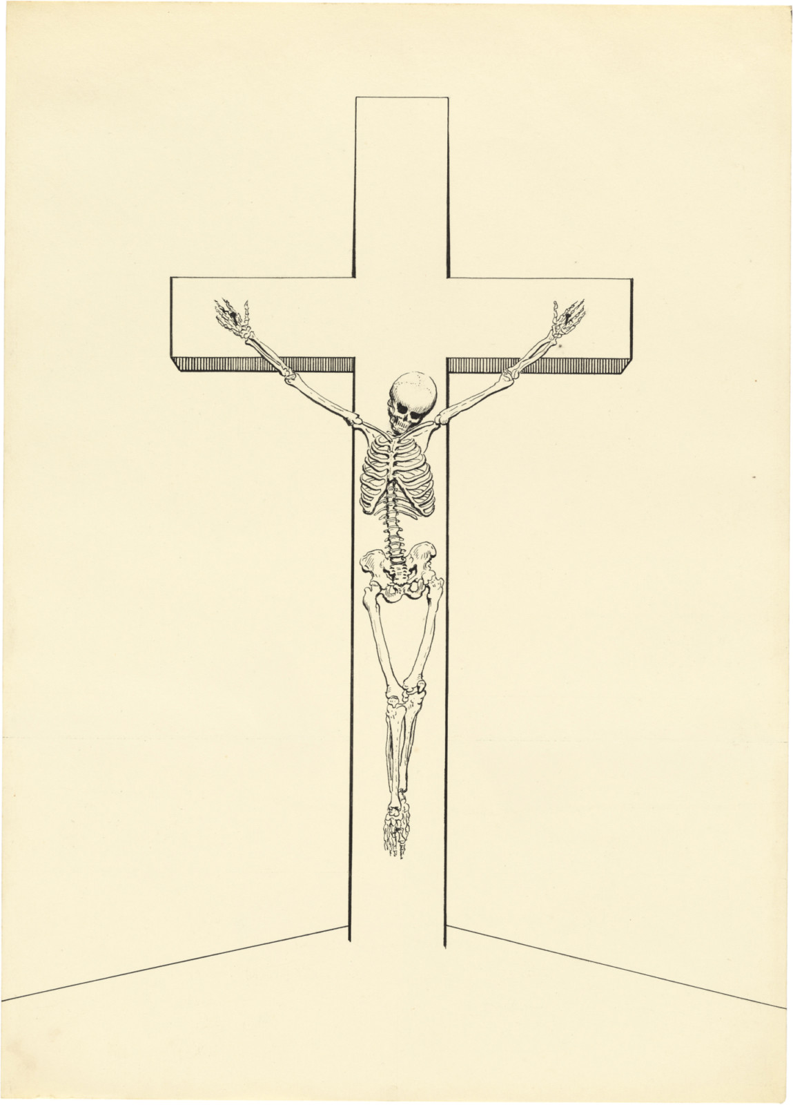 Untitled (Skeleton Crucifixion), ONE HUNDRED DRAWINGS | Matthew Marks ...